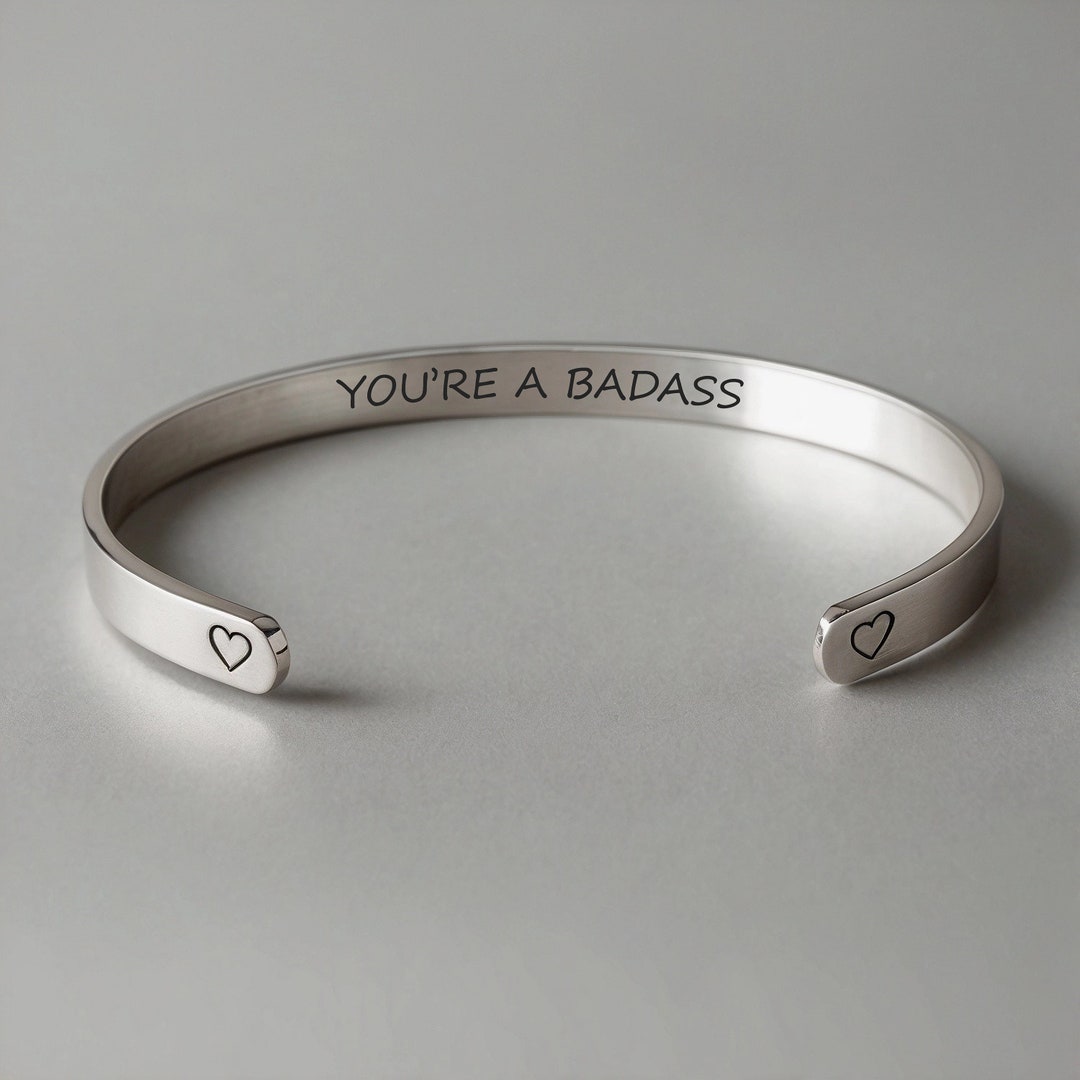 You're A Badass Hidden Message Cuff for Strong Women - Etsy