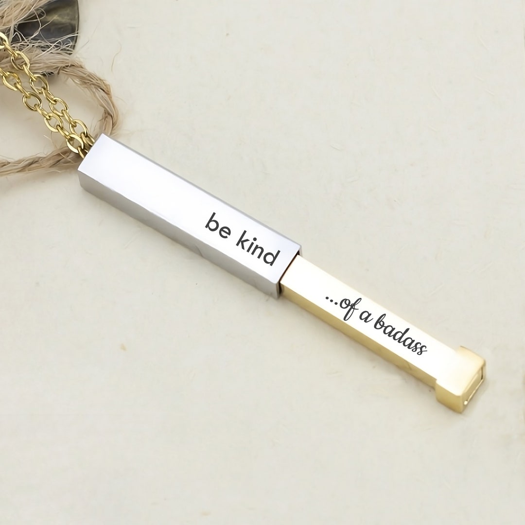 Be Kind of A Badass Secret Message Necklace Funny Gift - Etsy