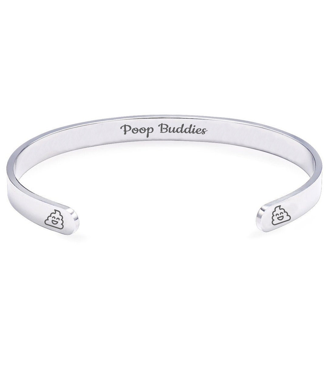 Poop Buddies Funny Best Friend Gift Hidden Message Cuff Bracelet - Etsy