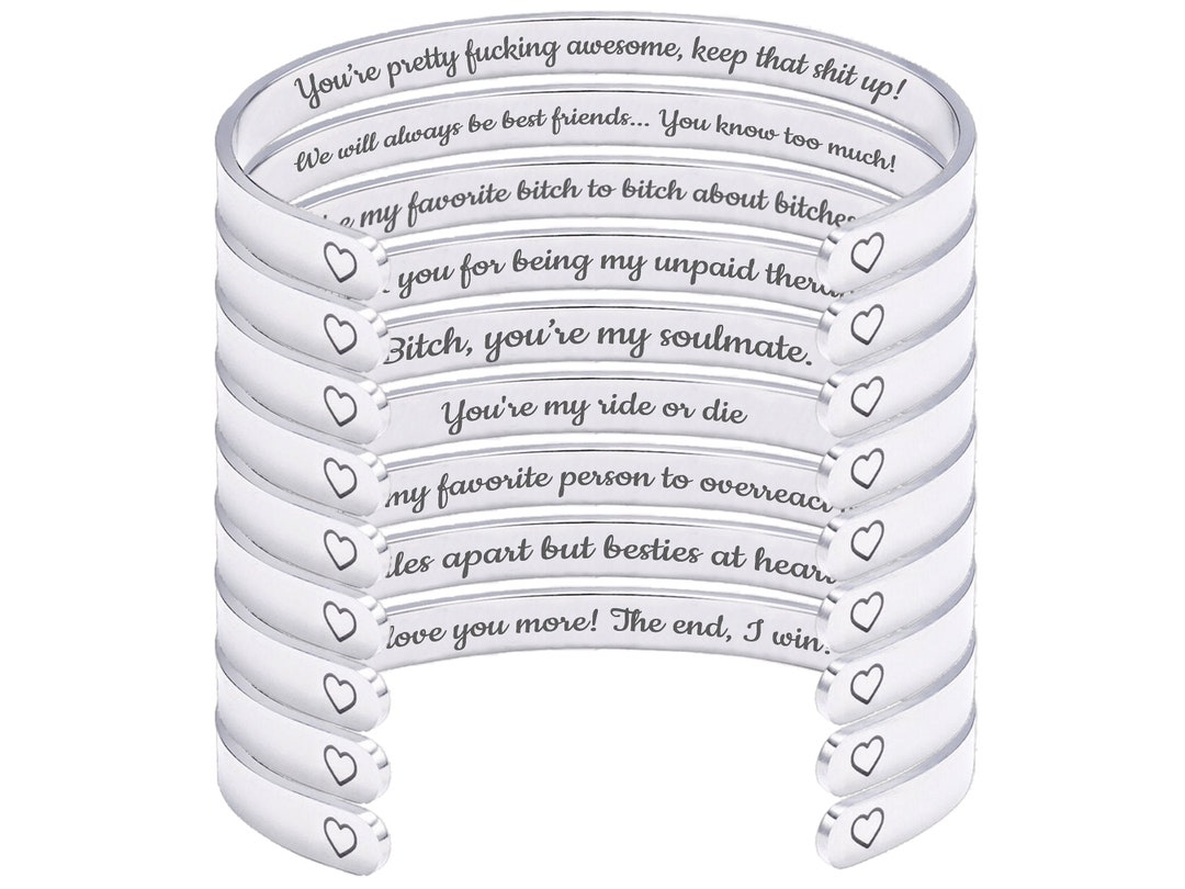 Hidden Message Cuff Bracelets for Best Friend: Christmas Gift for Her ...