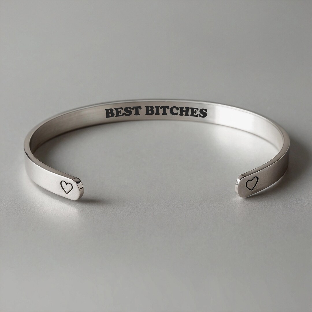 Best Bitches Hidden Message Funny Cuff for Friends - Etsy