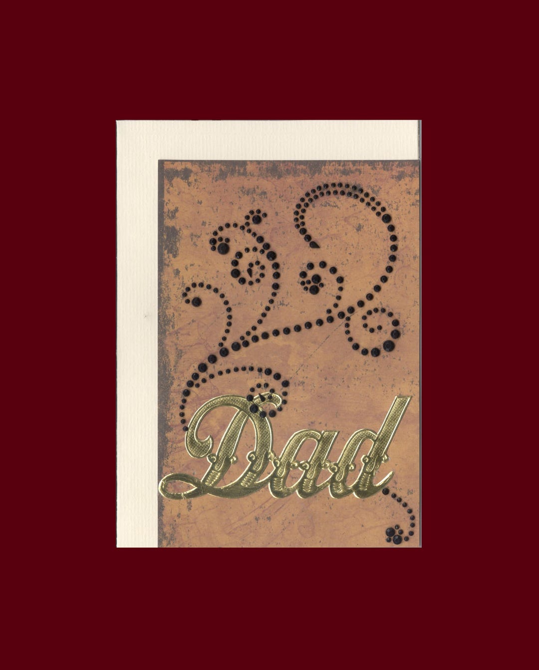 FD011 Fathers Day Greeting Card My Golden Dad! Black Gemstones Swirls ...