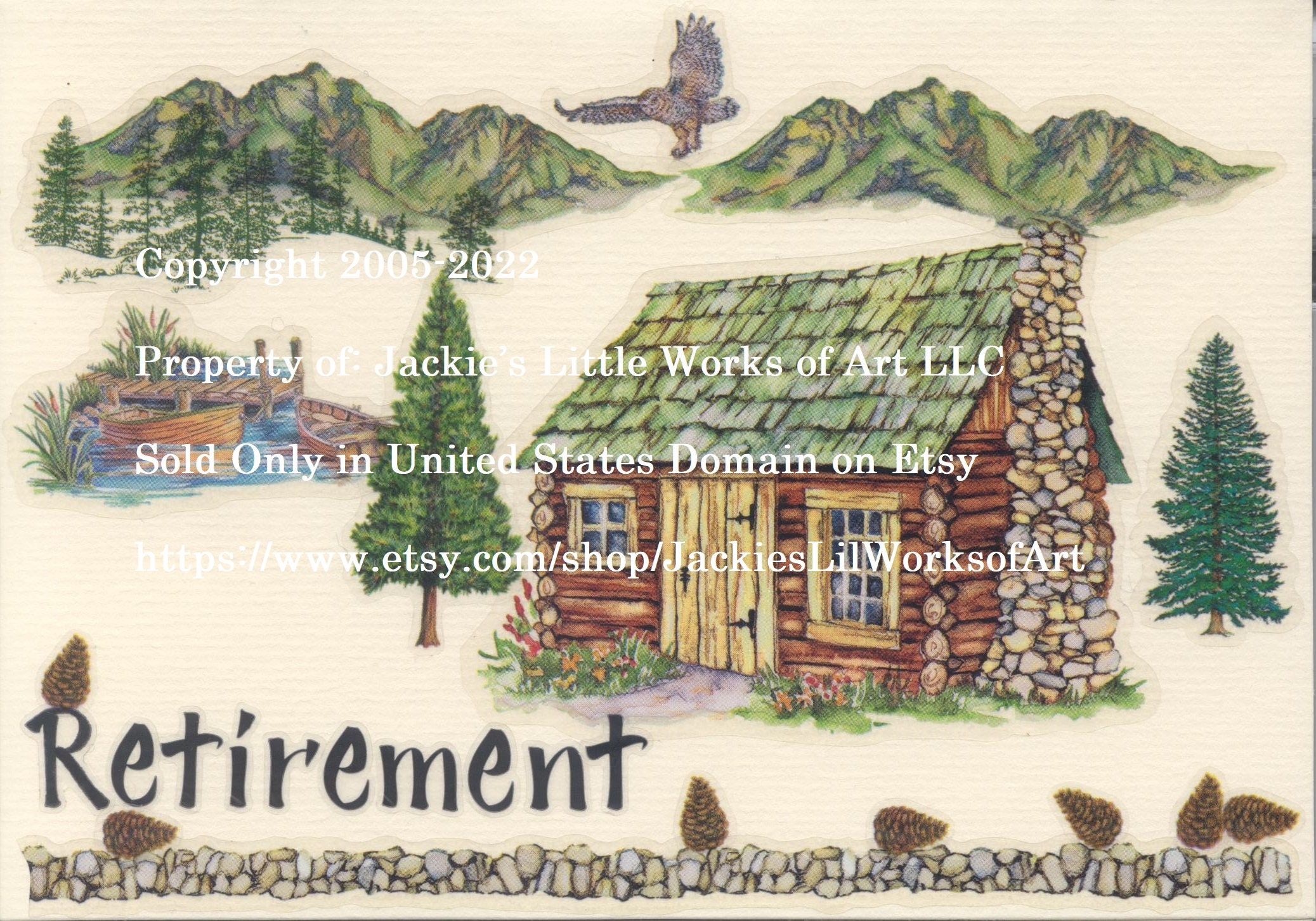 Bye Farewell Miss You Retire Dimensional Greeting Card Serenity Cabin ...