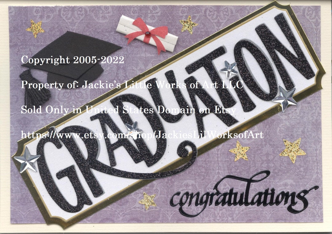 Graduation Day Greeting Card Diploma Cap Graduation Congratulations ...