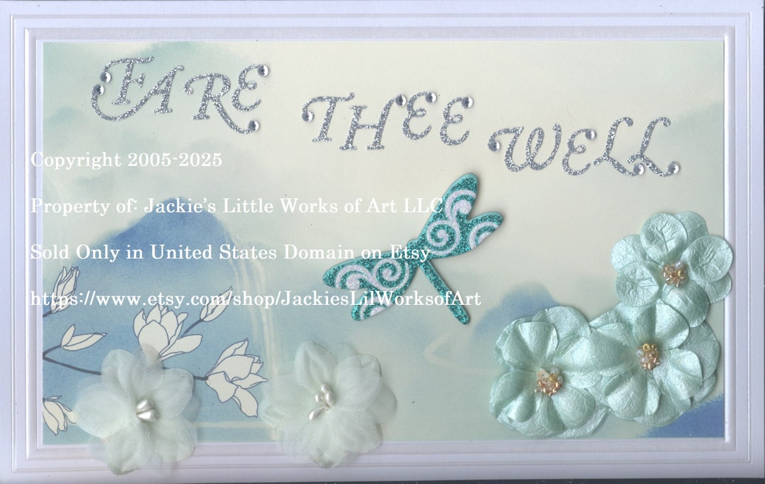 Retire Farewell Miss You Greeting Card Fare Thee Well Serenity Handmade ...