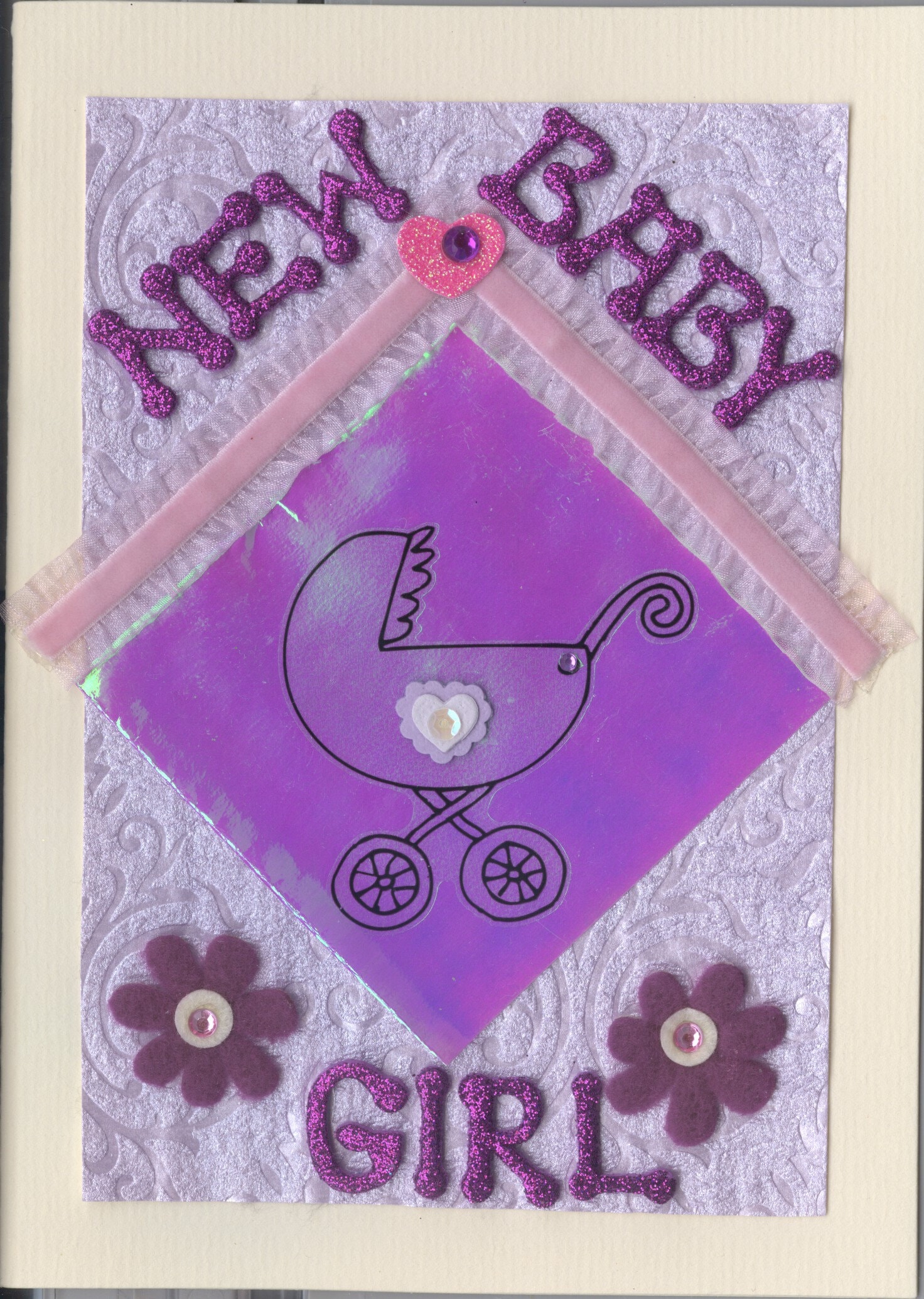 Baby Girl Greeting Card Traditional New Baby Girl Baby | Etsy
