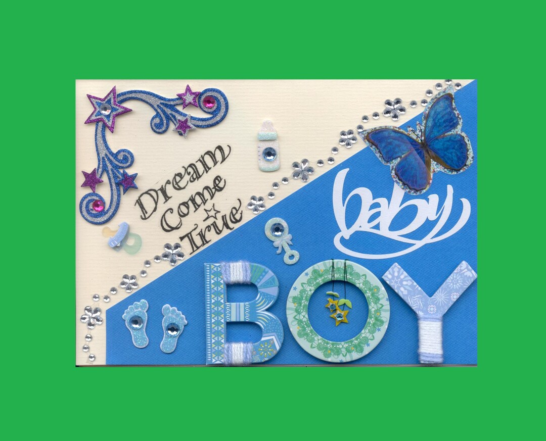 Boy003 Baby Boy Greeting Card Exquisitely Baby Boy Blue Dream Come True ...