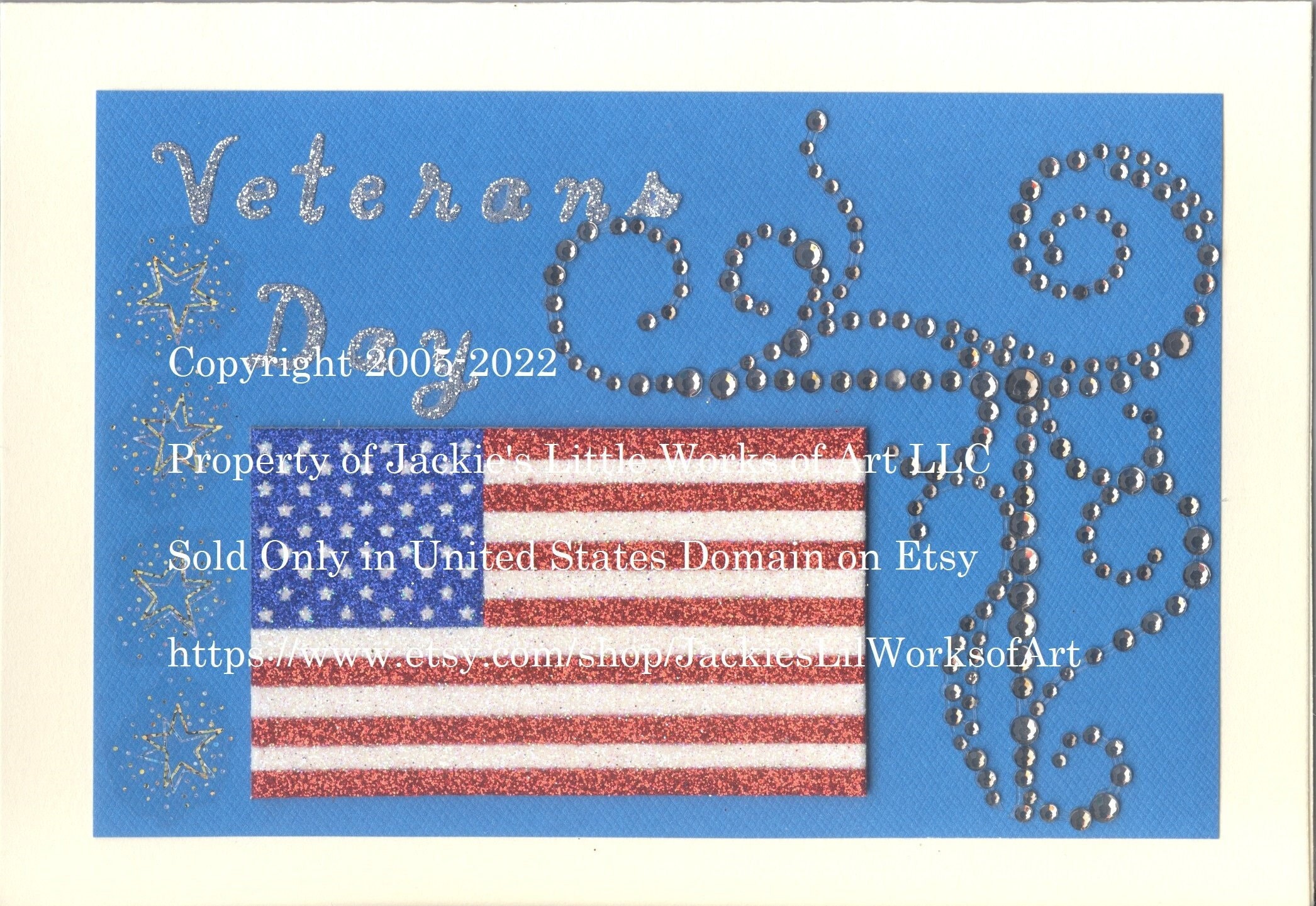 Patriotic Veterans Day Dimensional Greeting Card Glitter Flag - Etsy