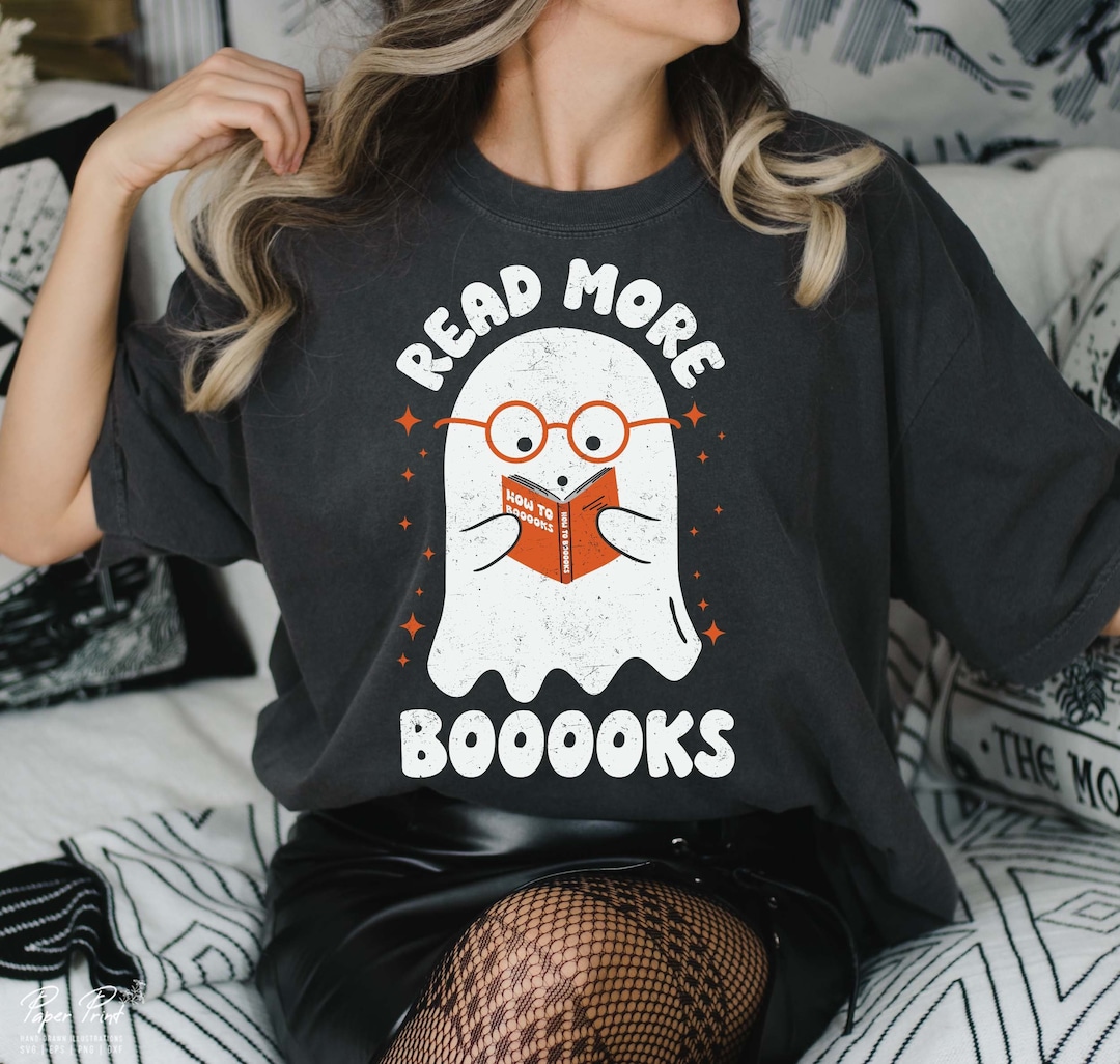 Read More Books PNG SVG, Ghost Books Svg, Booooks Svg, Halloween ...