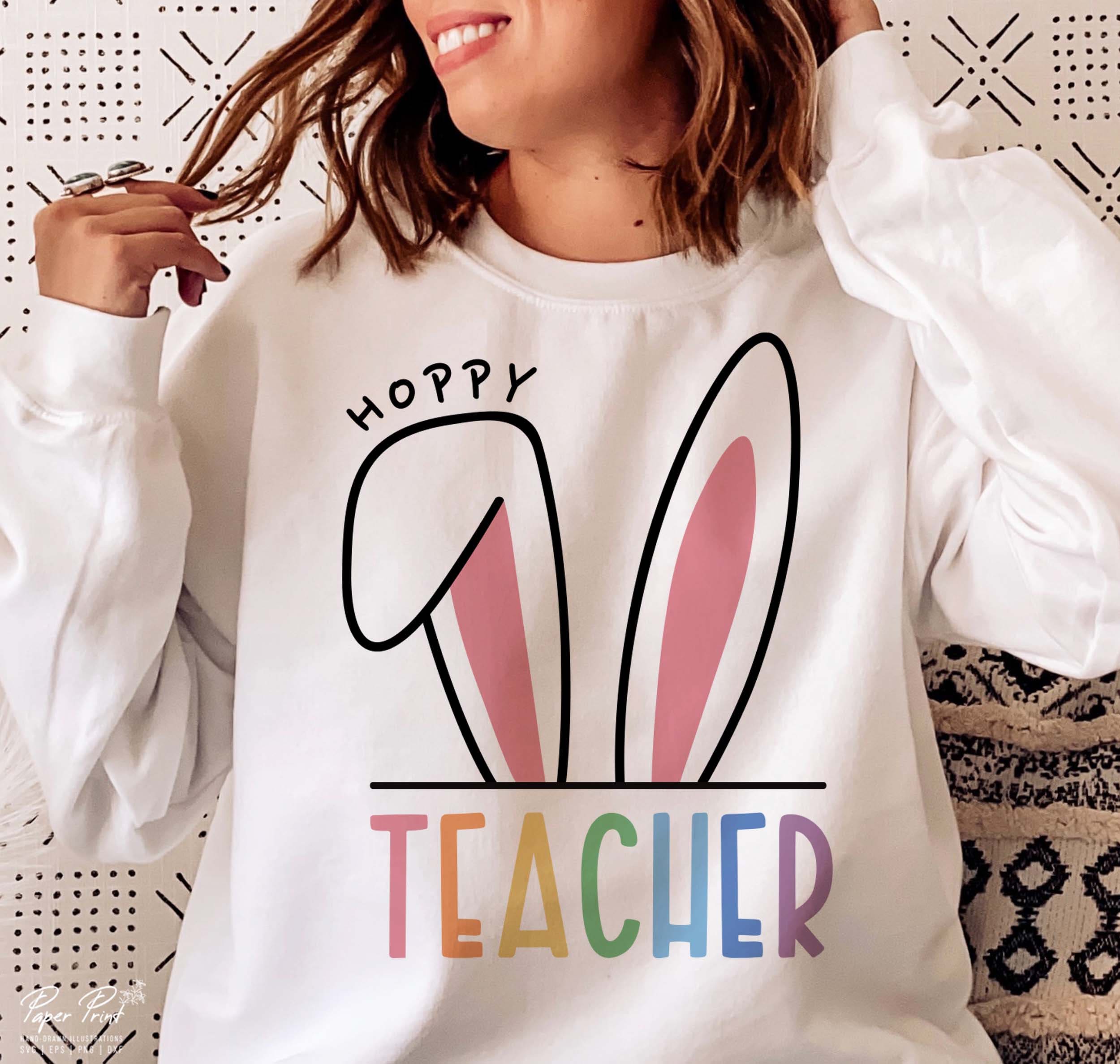 Hoppy Teacher SVG PNG Teacher Easter Shirt SVG Teacher Bunny - Etsy UK