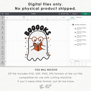 Ghost Books Svg, Booooks Svg, Halloween Teacher Svg, Halloween Reading ...