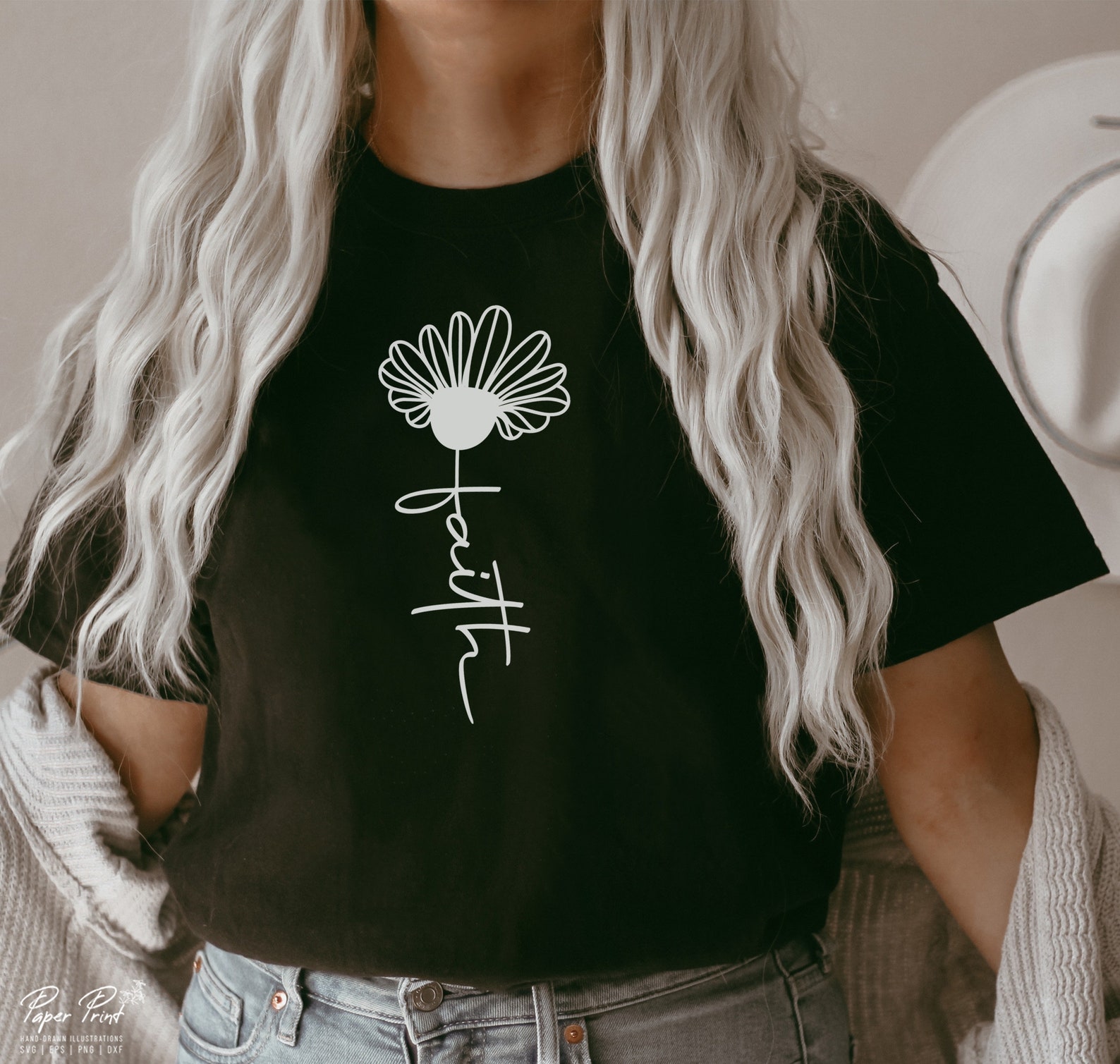 Faith Flower Svg Faith Text Through Svg Christian Svg Cross | Etsy