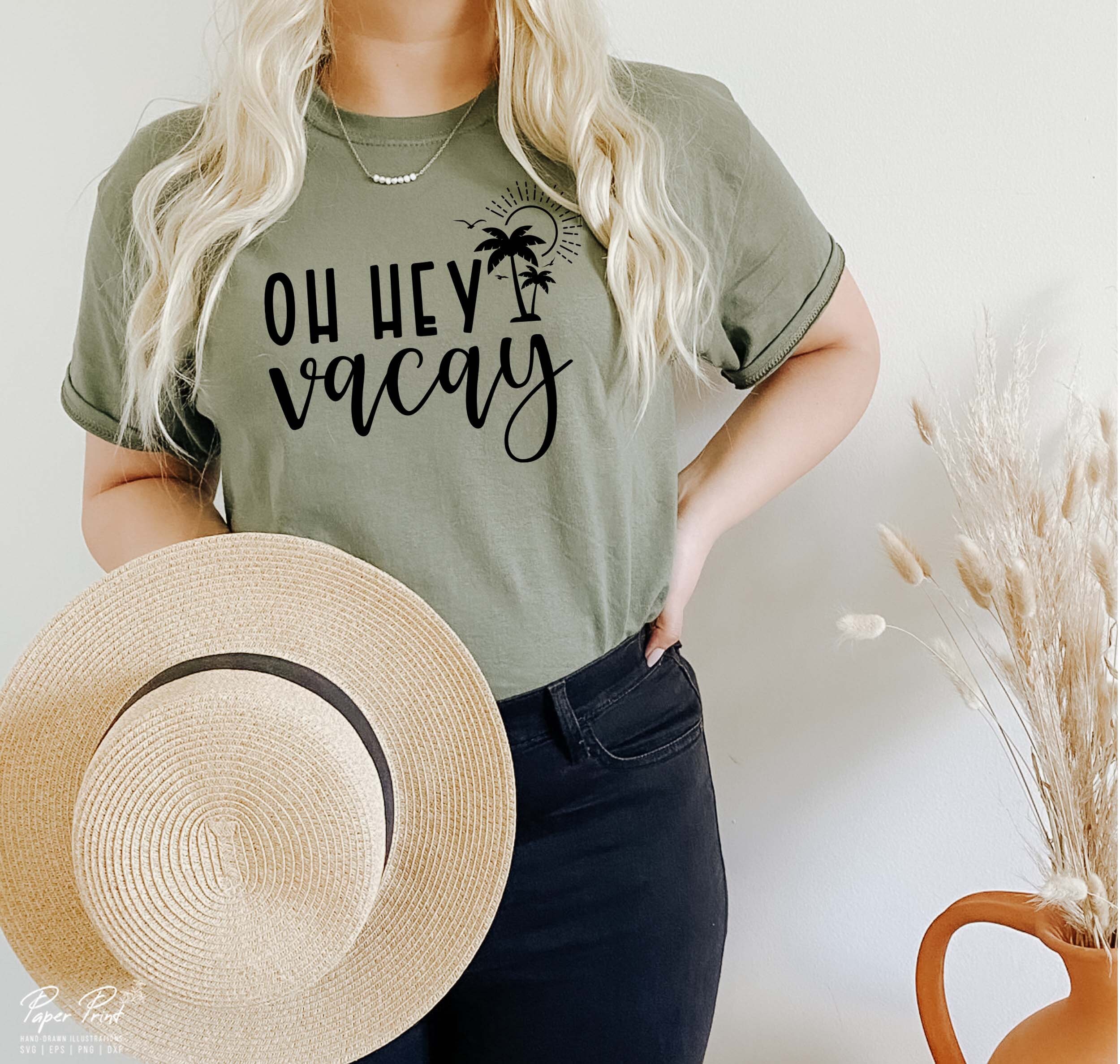 Oh Hey Vacay Svg, Vacation Svg, Summer Time Svg, Beach Vibes Svg ...