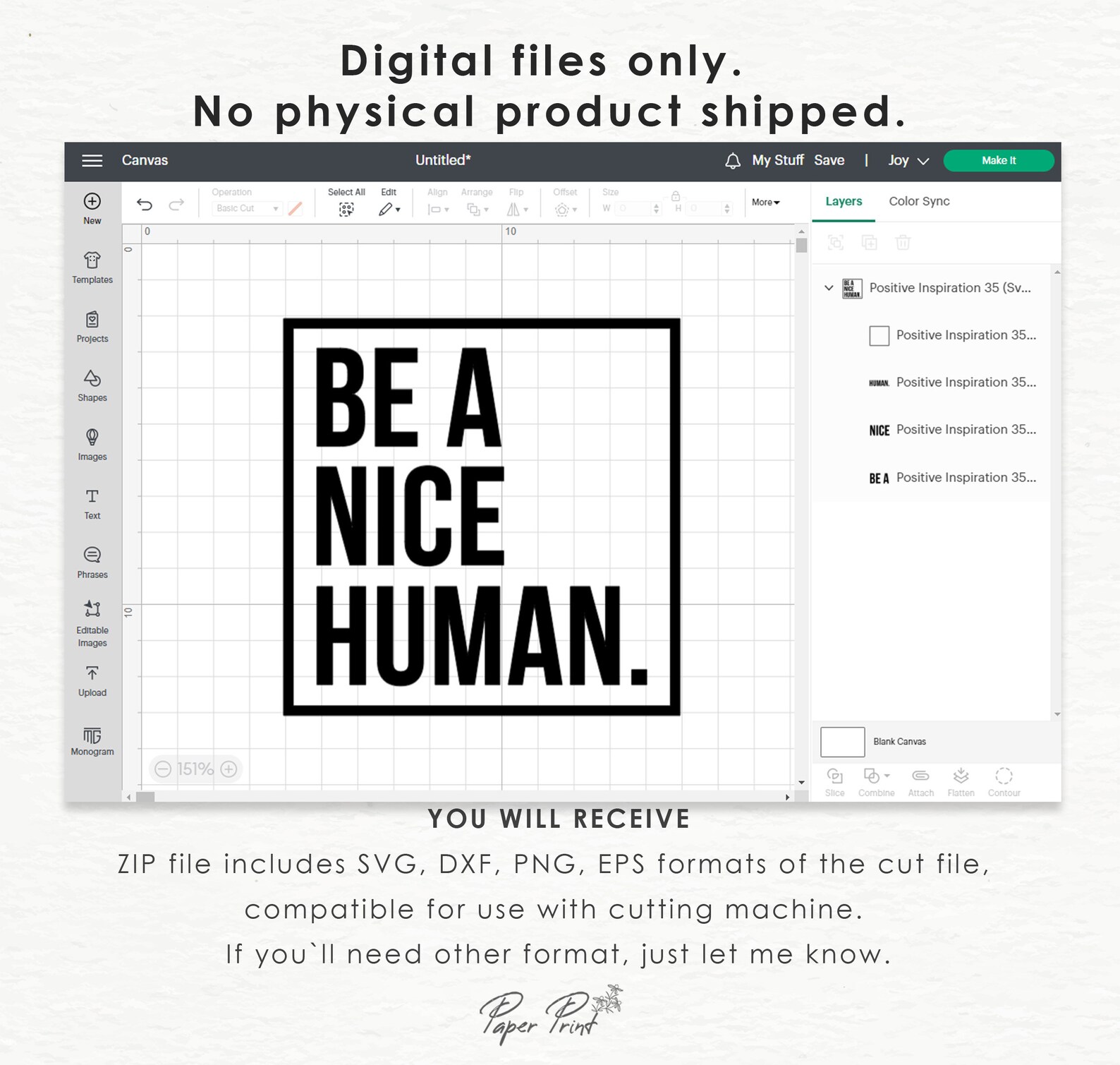 Be A Nice Human SVG, Inspirational Kindness Quote (digital Files) - Etsy
