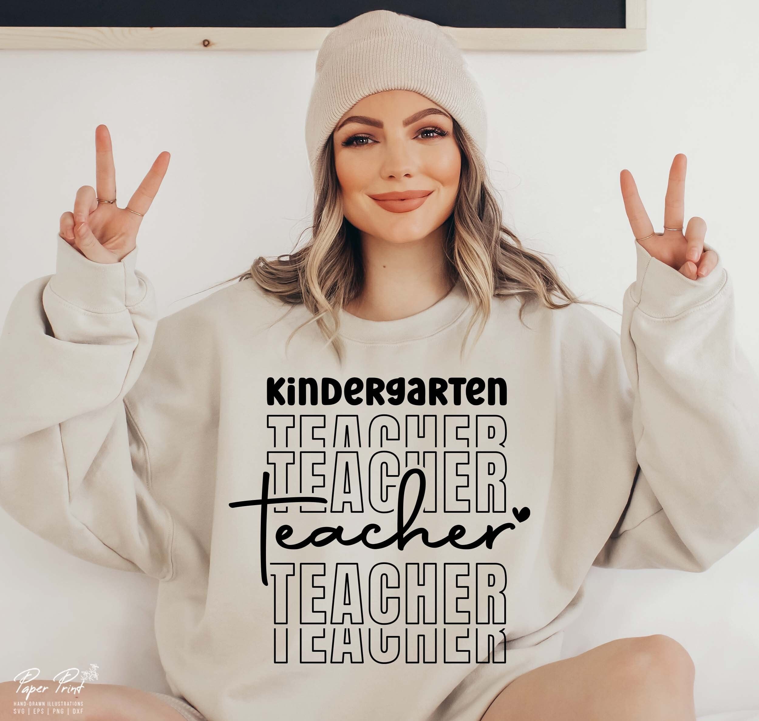 Kindergarten Teacher SVG, Funny Back to School Shirt Design (digital ...