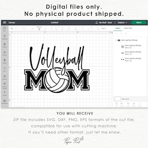 Volleyball Mom Svg, Volleyball Cheer Mom Svg, Sports Svg, Volleyball ...