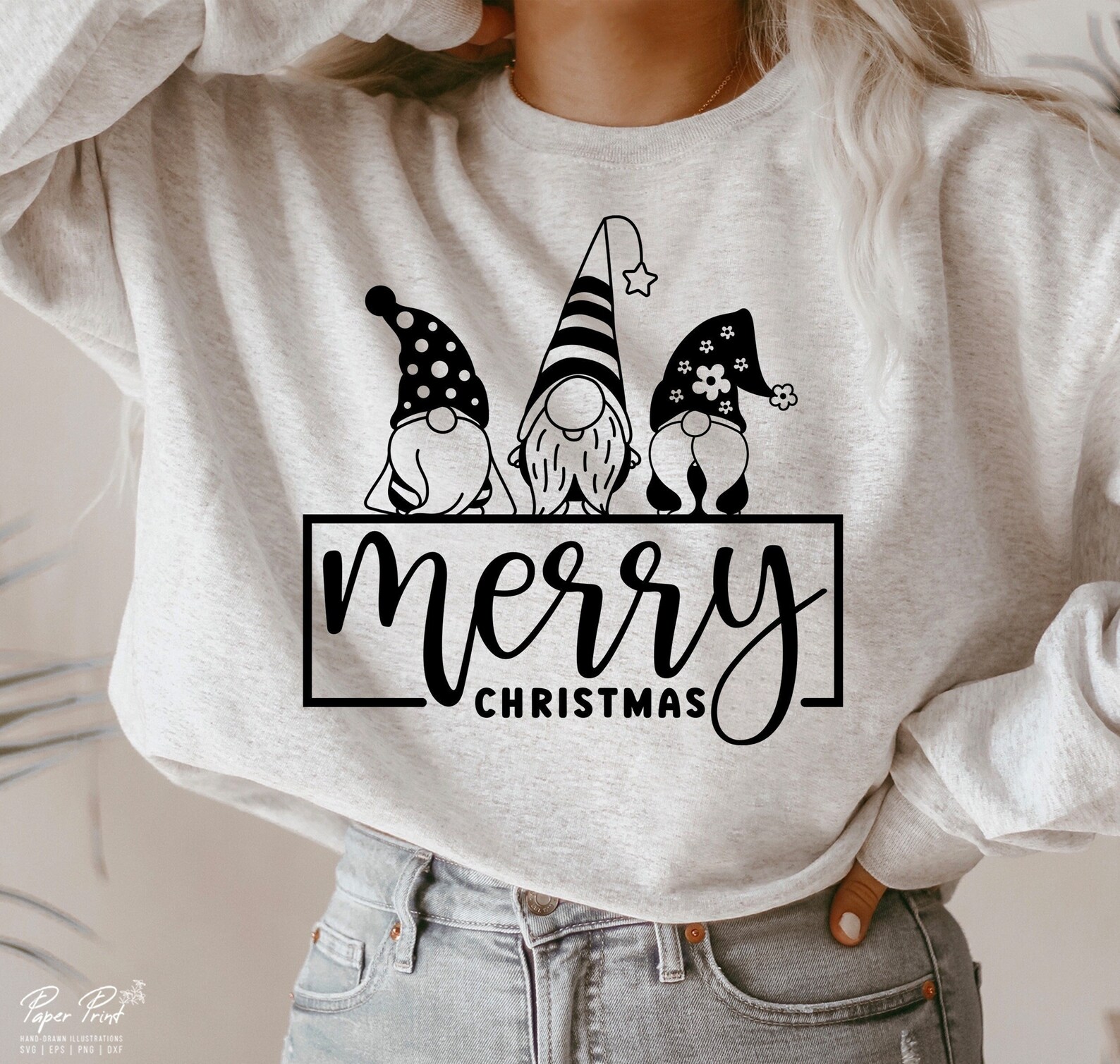 Merry Christmas SVG Gnome Merry Christmas Png Gnome Cut - Etsy