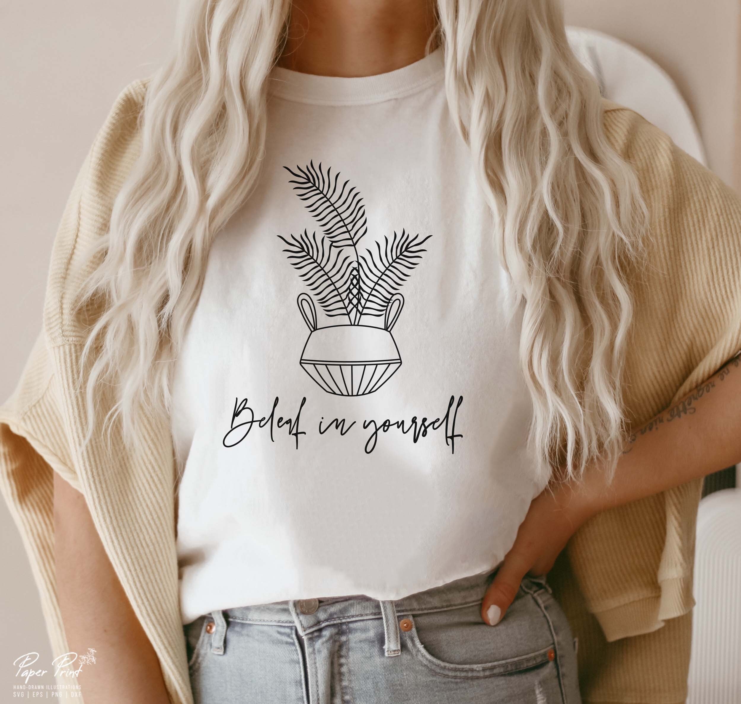 Beleaf in Yourself Svg Plant Shirt Svg Plant Lady Svg Plant - Etsy