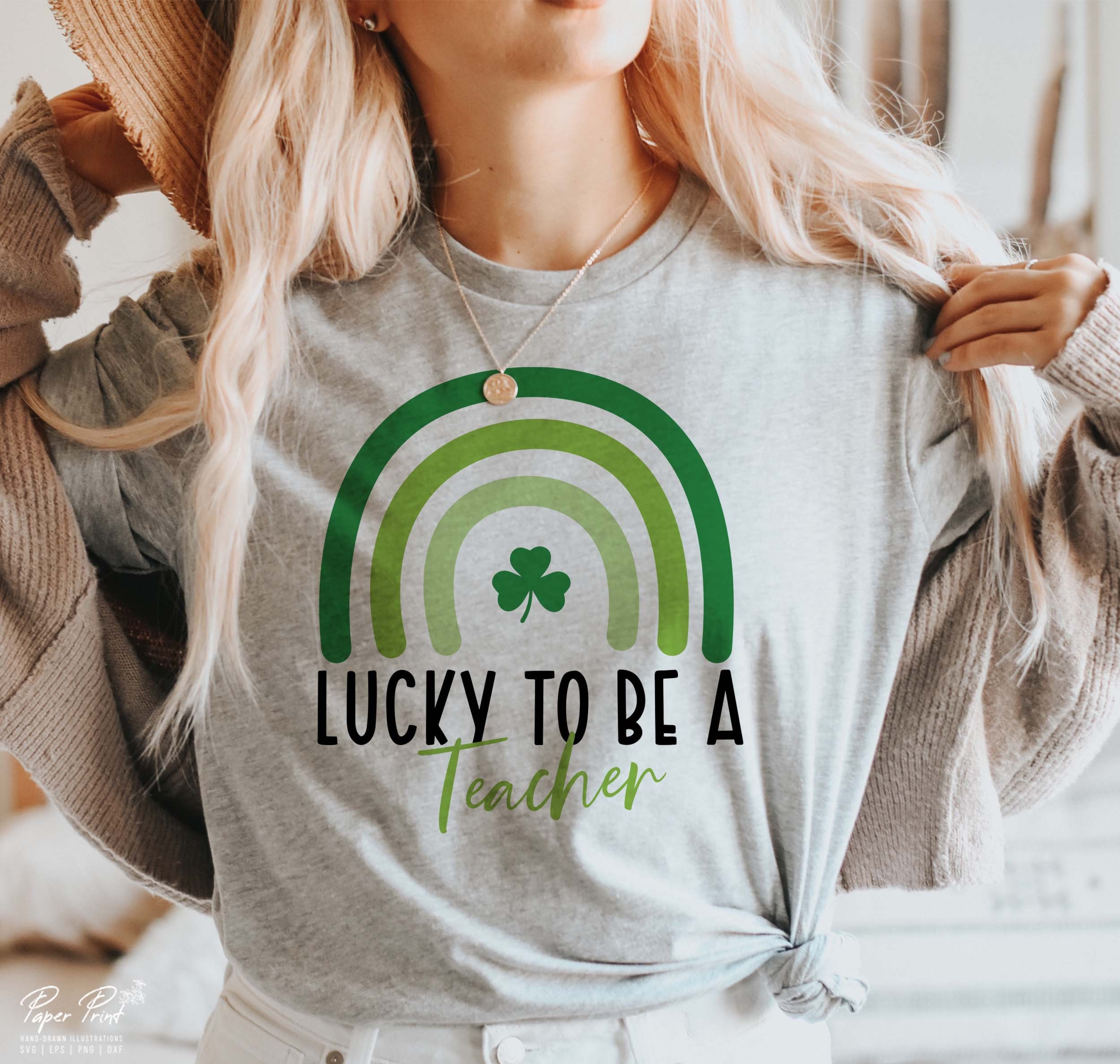 Lucky to Be a Teacher SVG PNG Lucky Svg Lucky Rainbow - Etsy