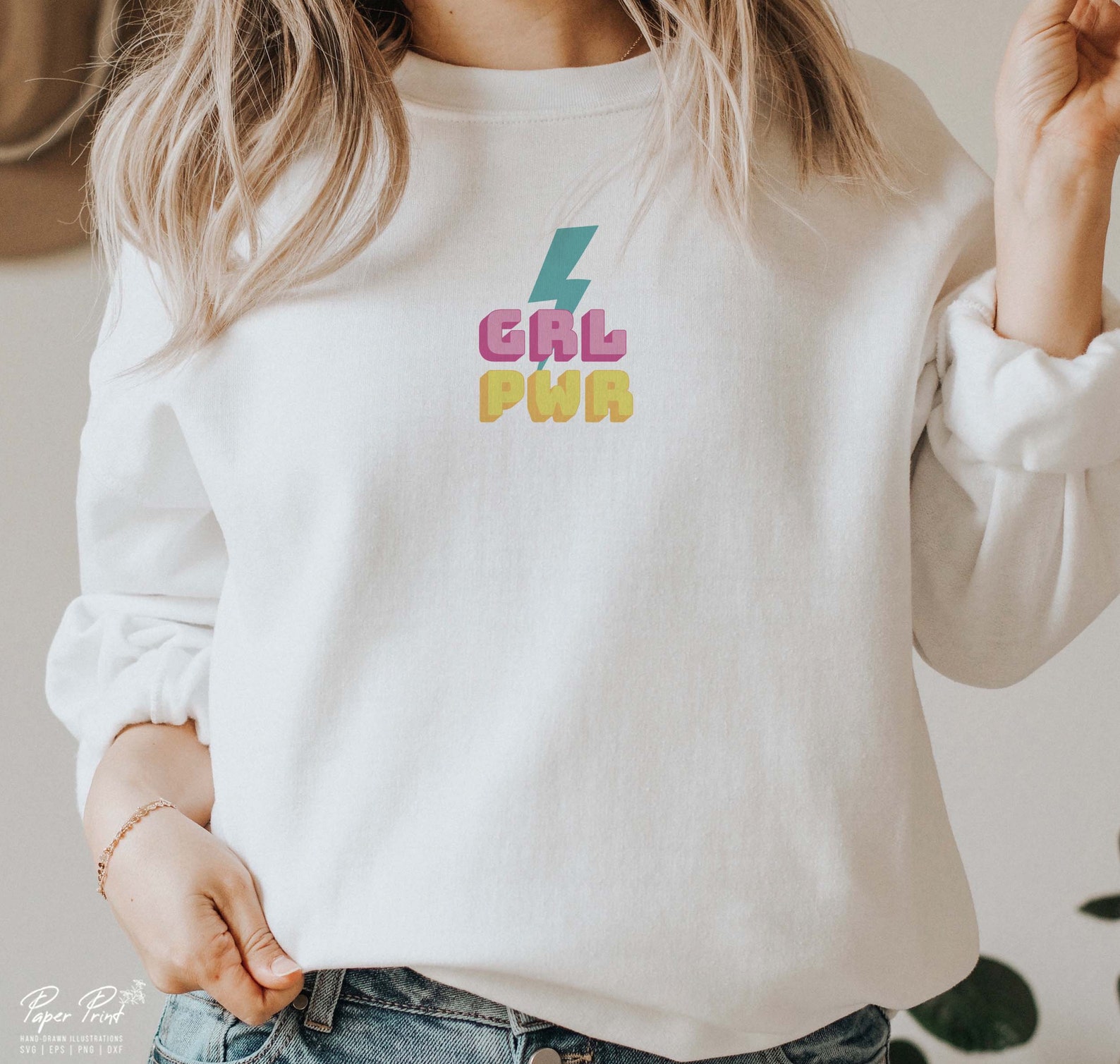 Girl Power Svg Grl Pwr Svg Feminist Svg Gift for Her Girl - Etsy