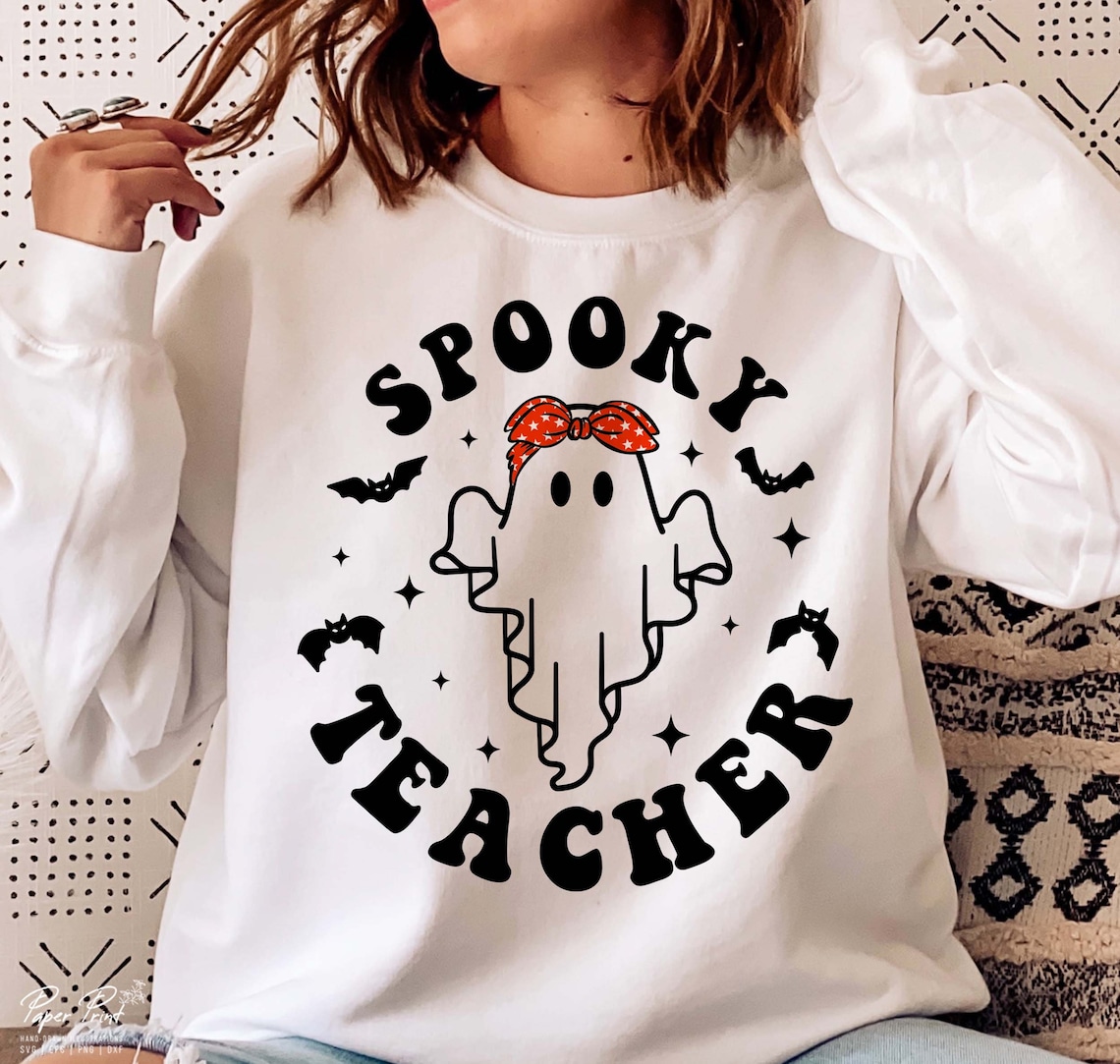 Spooky Teacher Svg Halloween Shirts Svg Spooky Vibes Svg - Etsy