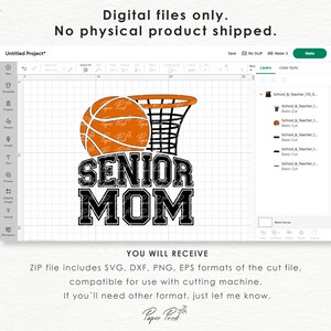 Senior Basketball Mom SVG PNG, Game Day SVG, Senior Mom Shirts Svg ...