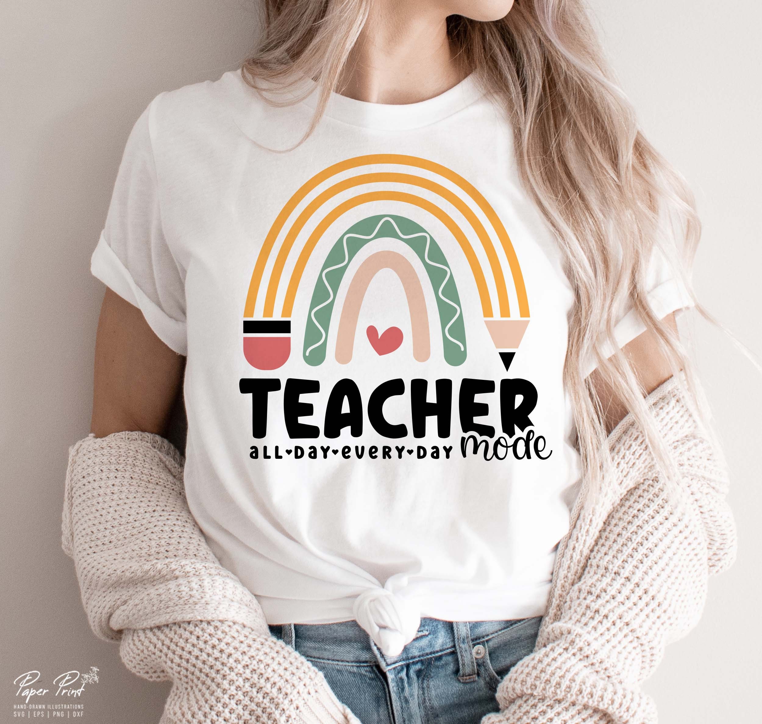 Teacher Mode SVG, Funny Teacher Life Shirt Design (digital Files) - Etsy