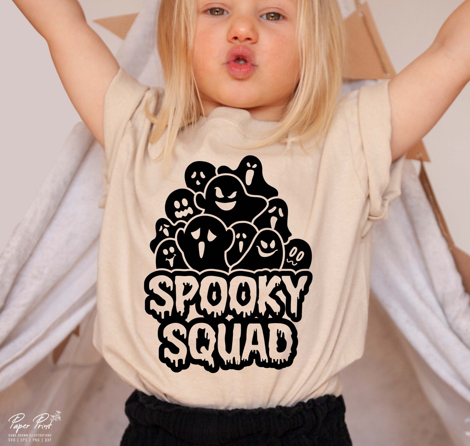 Spooky Squad Halloween Ghost SVG PNG, Family Shirts, Cricut Cut Files ...