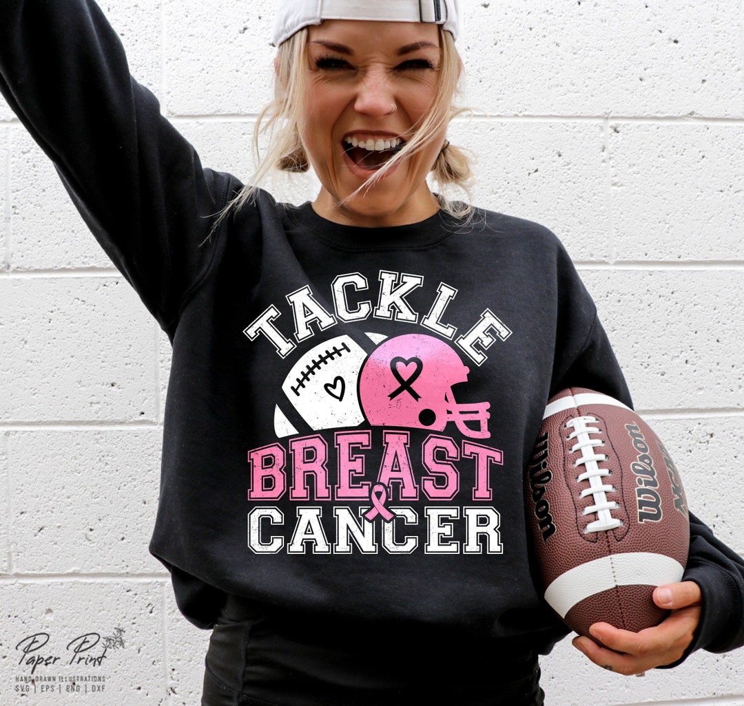 Tackle Breast Cancer Football Svg, Breast Cancer Awareness SVG & PNG ...
