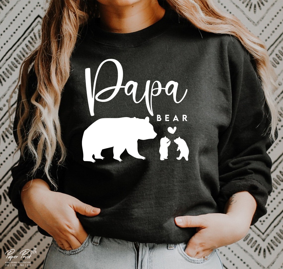 Papa Bear SVG, Fathers Day, Family Bears Silhouette (digital Download ...