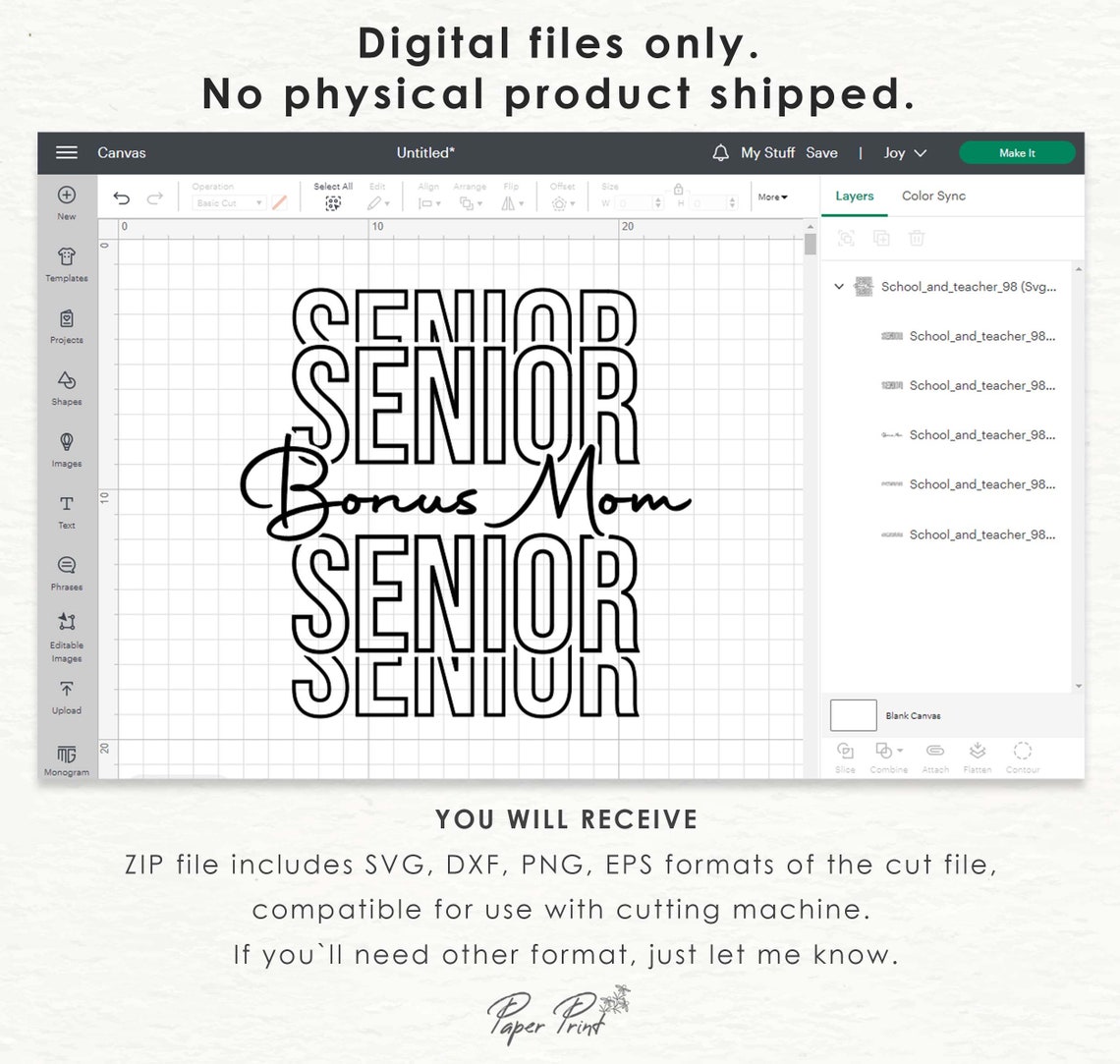 Senior Bonus Mom SVG Class of School SVG Graduation Mom SVG - Etsy