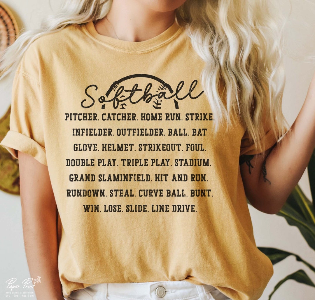 Softball SVG, Softball Typography Word Customizable PNG, Softball Lover ...