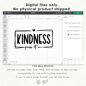Kindness Pass It on SVG, Inspirational SVG, Motivational SVG, Be Kind ...