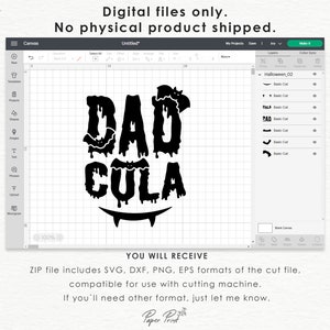 Dadcula SVG, Momster Halloween Clipart, Cricut Silhouette Files ...