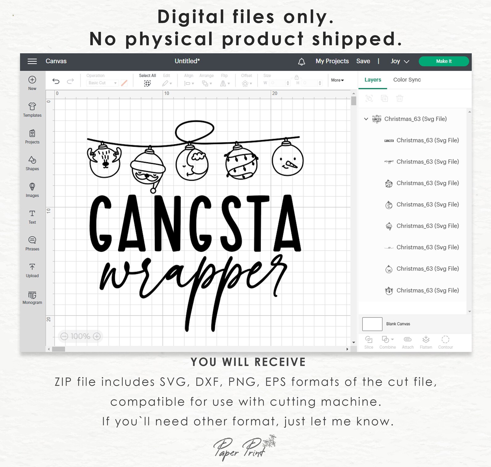 Gangsta Wrapper SVG Christmas Shirt Svg Merry Christmas Svg - Etsy