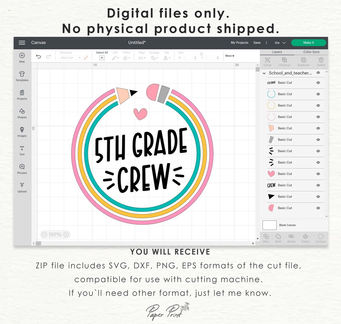 5th Grade Crew SVG PNG 5th Grade Teacher Svg Back to School - Etsy