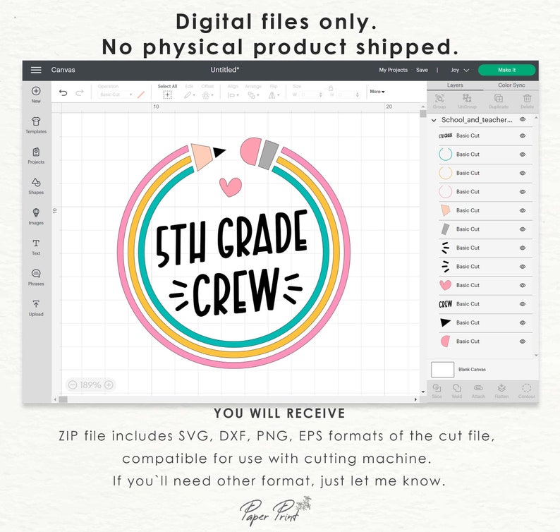 5th Grade Crew SVG PNG 5th Grade Teacher Svg Back to School - Etsy