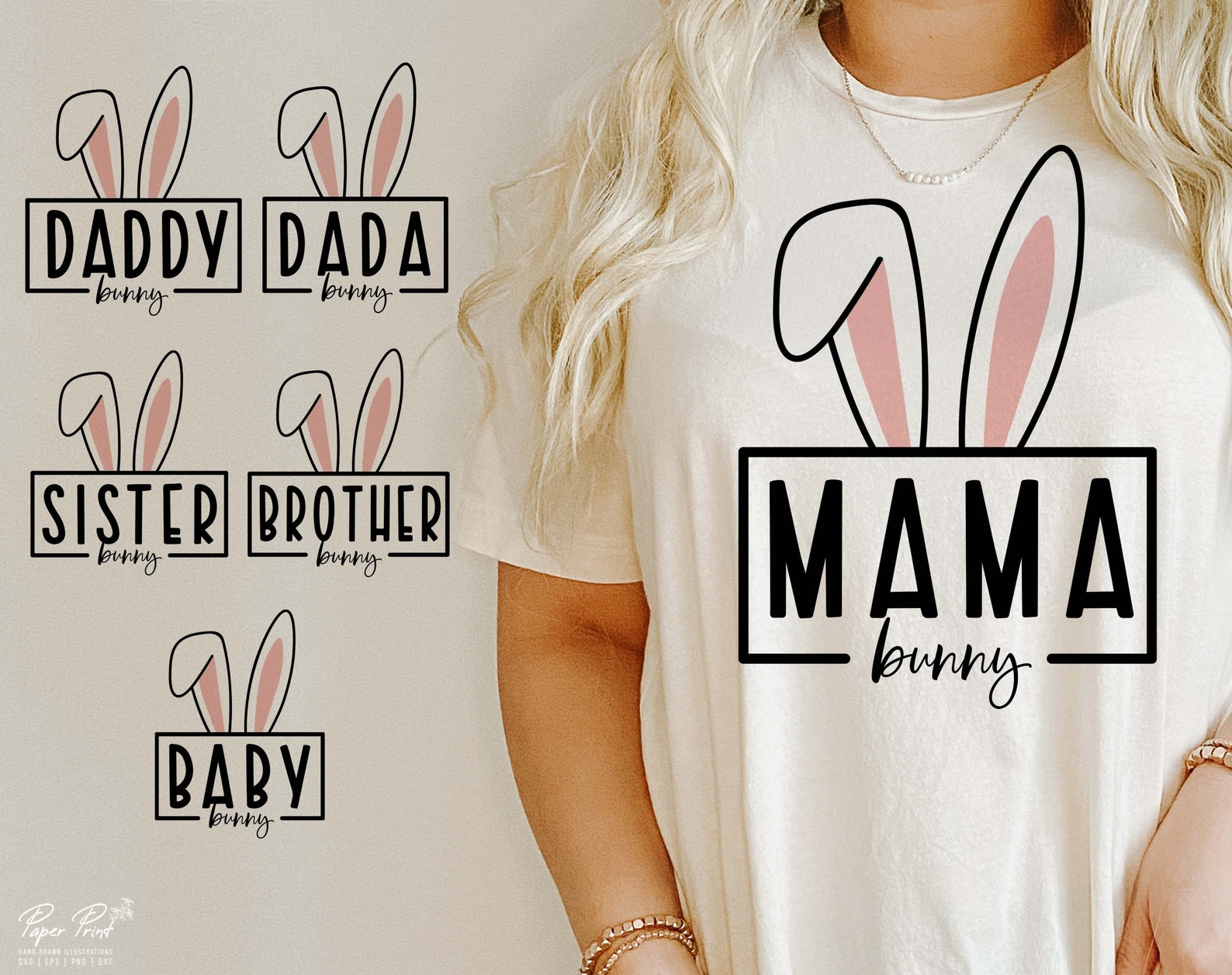 Family Bunny SVG Mama Bunny SVG Baby Bunny Svg Easter Svg - Etsy