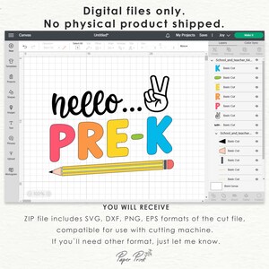 Hello Pre-k SVG, 1st Day of School SVG, Back to School SVG, Pre K ...