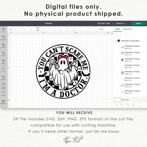 Halloween Doctor SVG PNG, You Can’t Scare Me I’m a Nurse Svg, Spooky ...