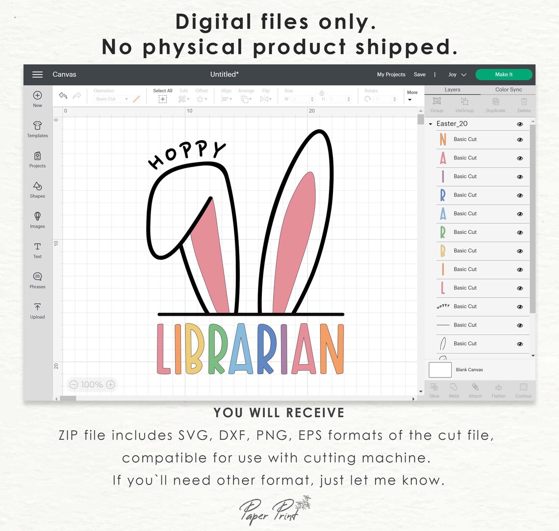 Hoppy Librarian Easter Bunny SVG PNG, Teacher Gift, Cut Files (digital ...