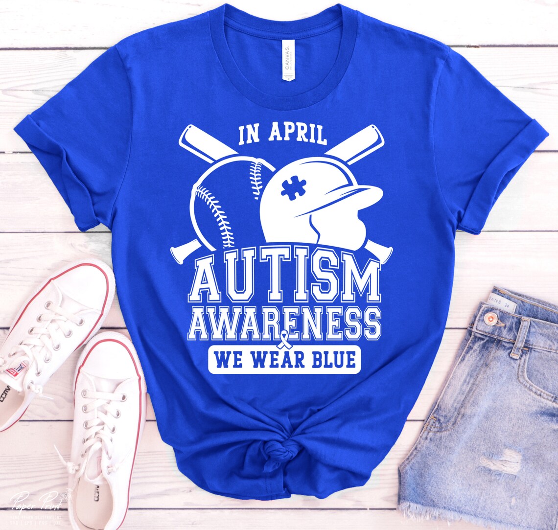 Autism Awareness Baseball SVG, Baseball Faux Sequin Glitter PNG, in ...