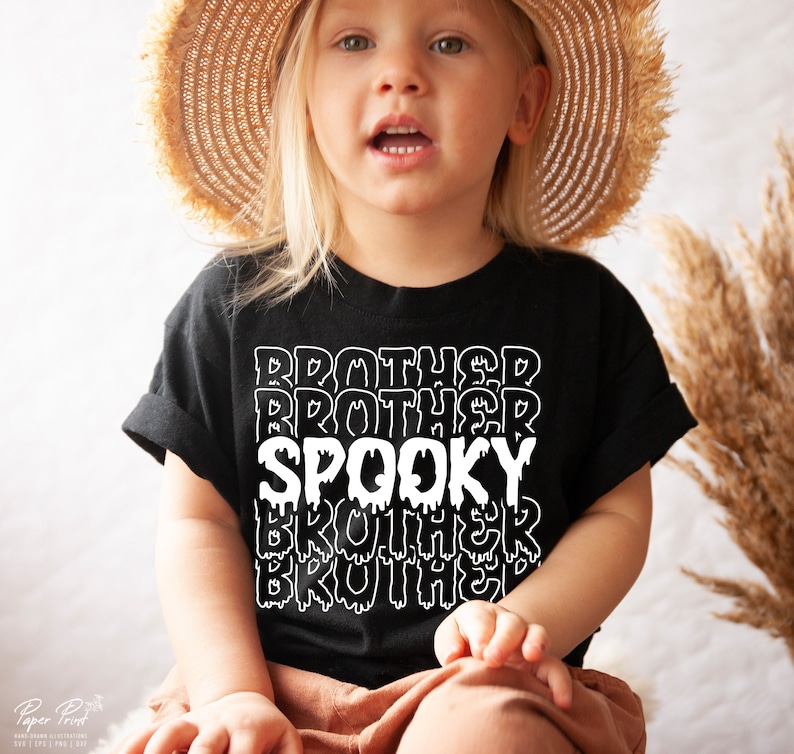 Spooky Brother Halloween Shirt SVG, PNG, DXF Cut Files - Etsy