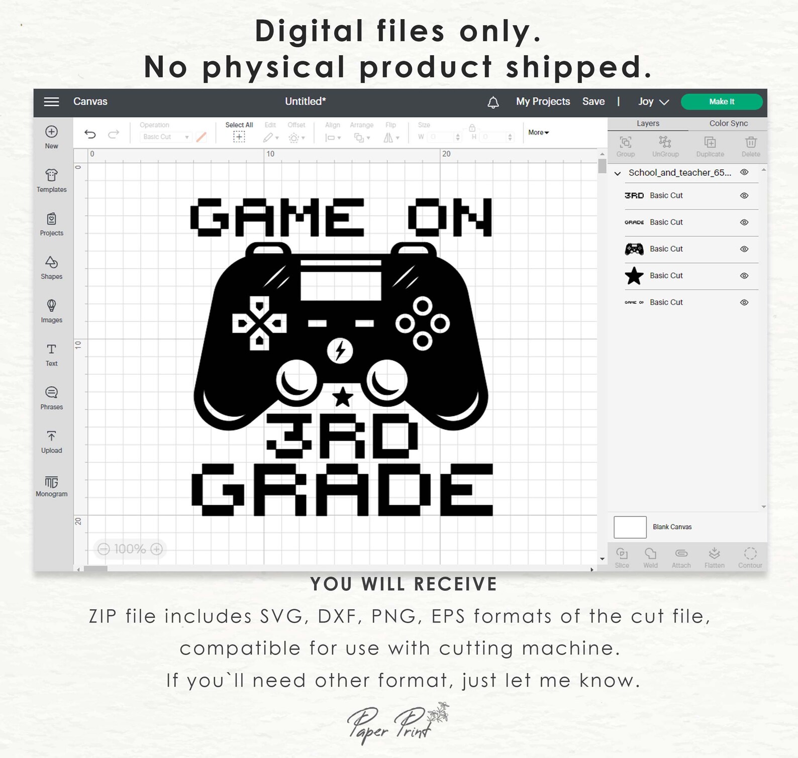 Game on 3rd Grade SVG, Gamer Boy Shirt, Back to School (digital Files ...