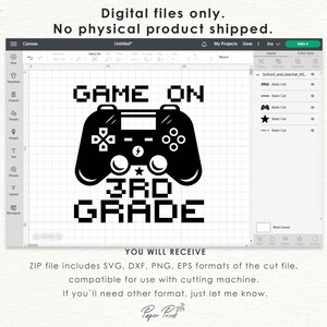 Game on 3RD Grade SVG PNG, Third Grade SVG, Back to School Svg, 3RD ...
