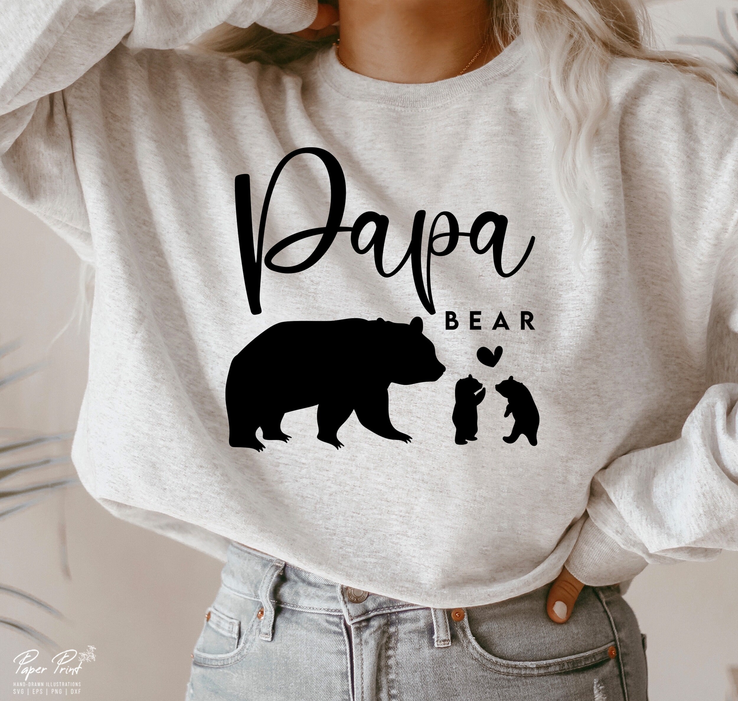 Papa Bear SVG, Fathers Day, Family Bears Silhouette (digital Download ...