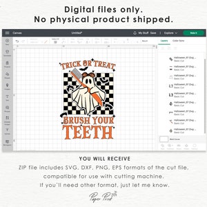 Trick or Treat Brush Your Teeth Png, Halloween Dentist Png, Retro ...