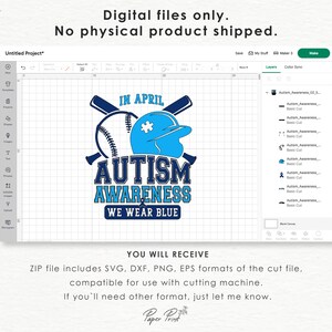 Autism Awareness Baseball SVG, Baseball Faux Sequin Glitter PNG, in ...