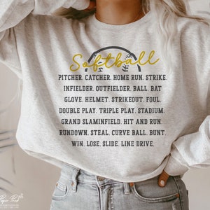 Softball SVG, Softball Typography Word Customizable PNG, Softball Lover ...