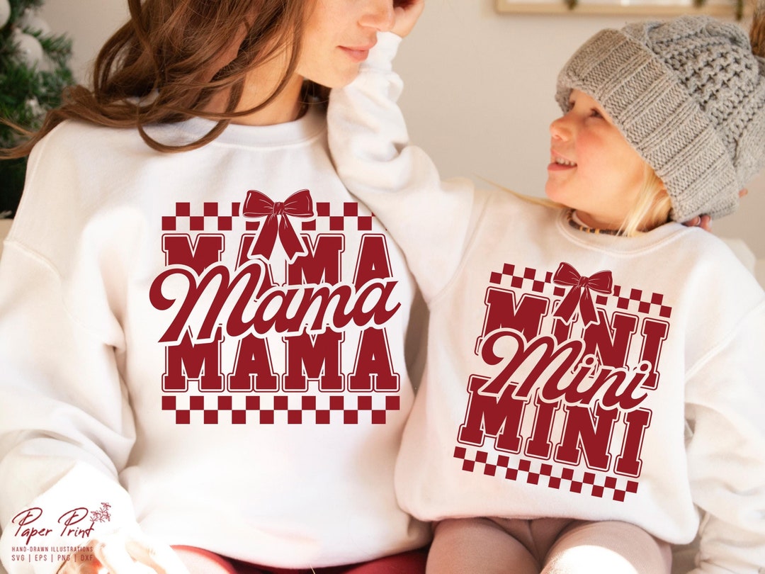 Mama Mini Coquette Checker SVG PNG, Match Mama Mini Valentines Day ...